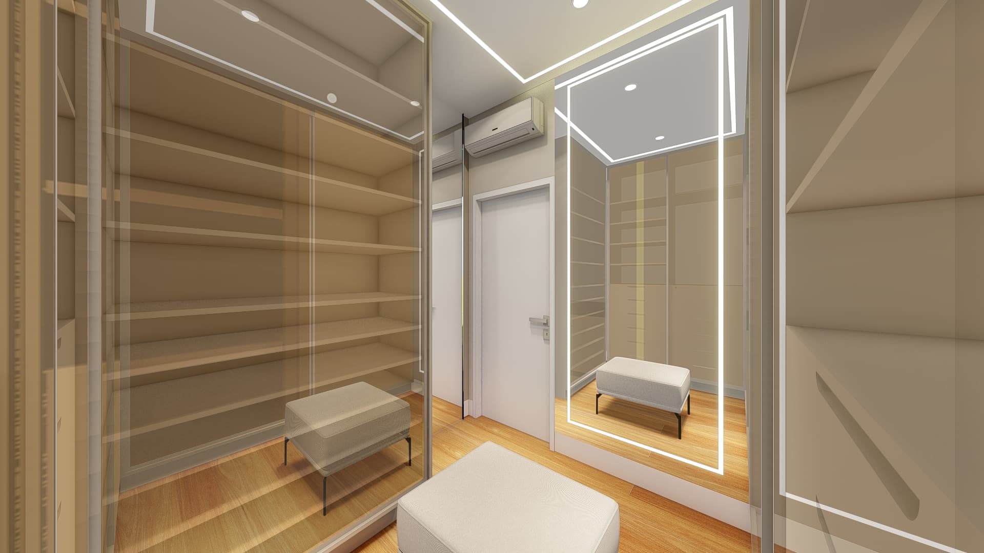 Closets com Vidro e Detalhes de Decoração - Italico Special Homes